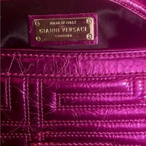 Versace | Bags | Versace Couture Metallic Pink Quilted Leather Handbag ...